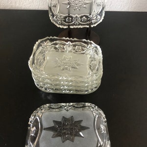 Small Pressed Glass Single Serve Trays Set of Six - Etsy