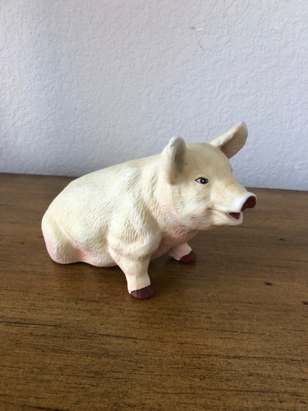 Porcelain Bisque Pig Figurine Pale Pink - Etsy