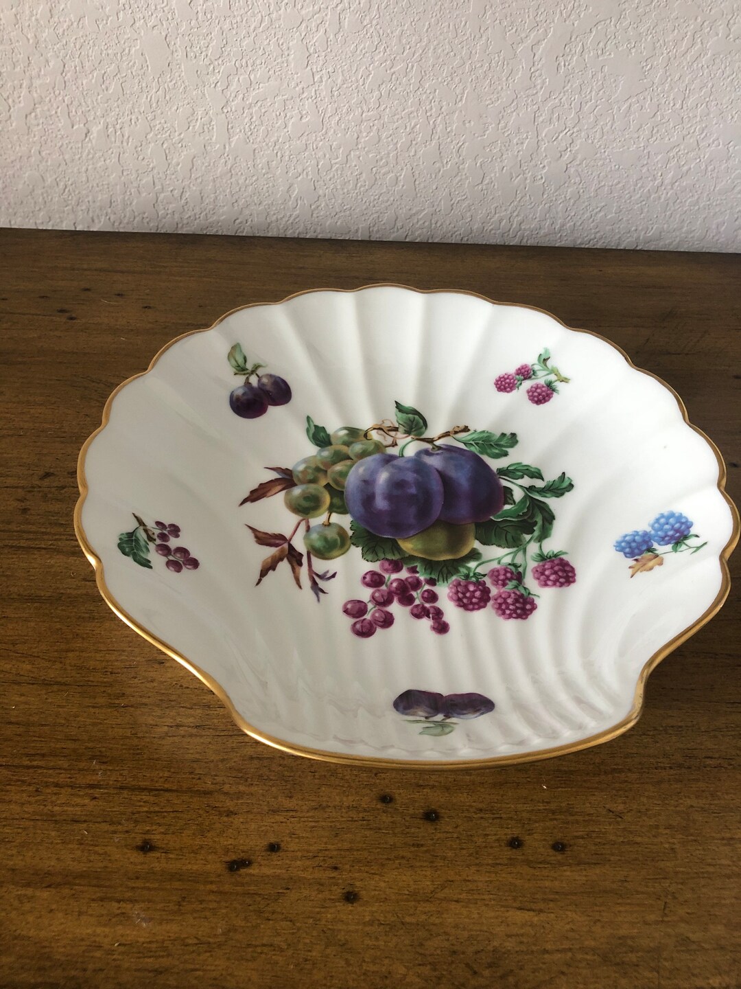 Vintage Fruit Design Shell Shaped Limoges Serving Plate Made in France ...