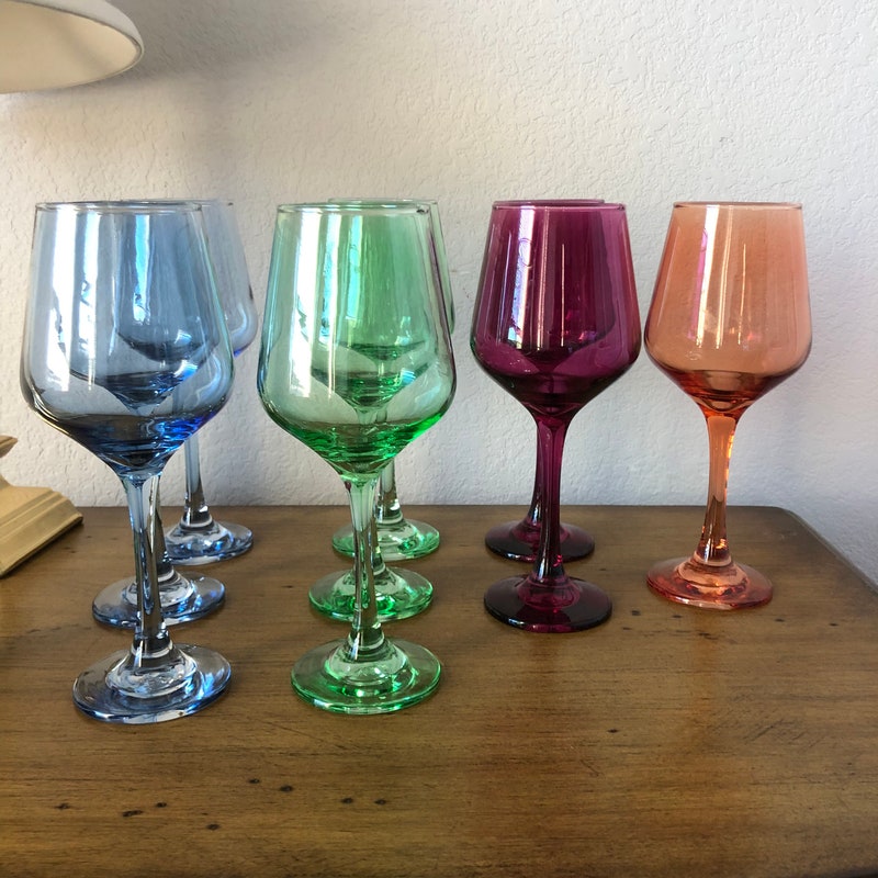 Colored Glass Stemware - Etsy