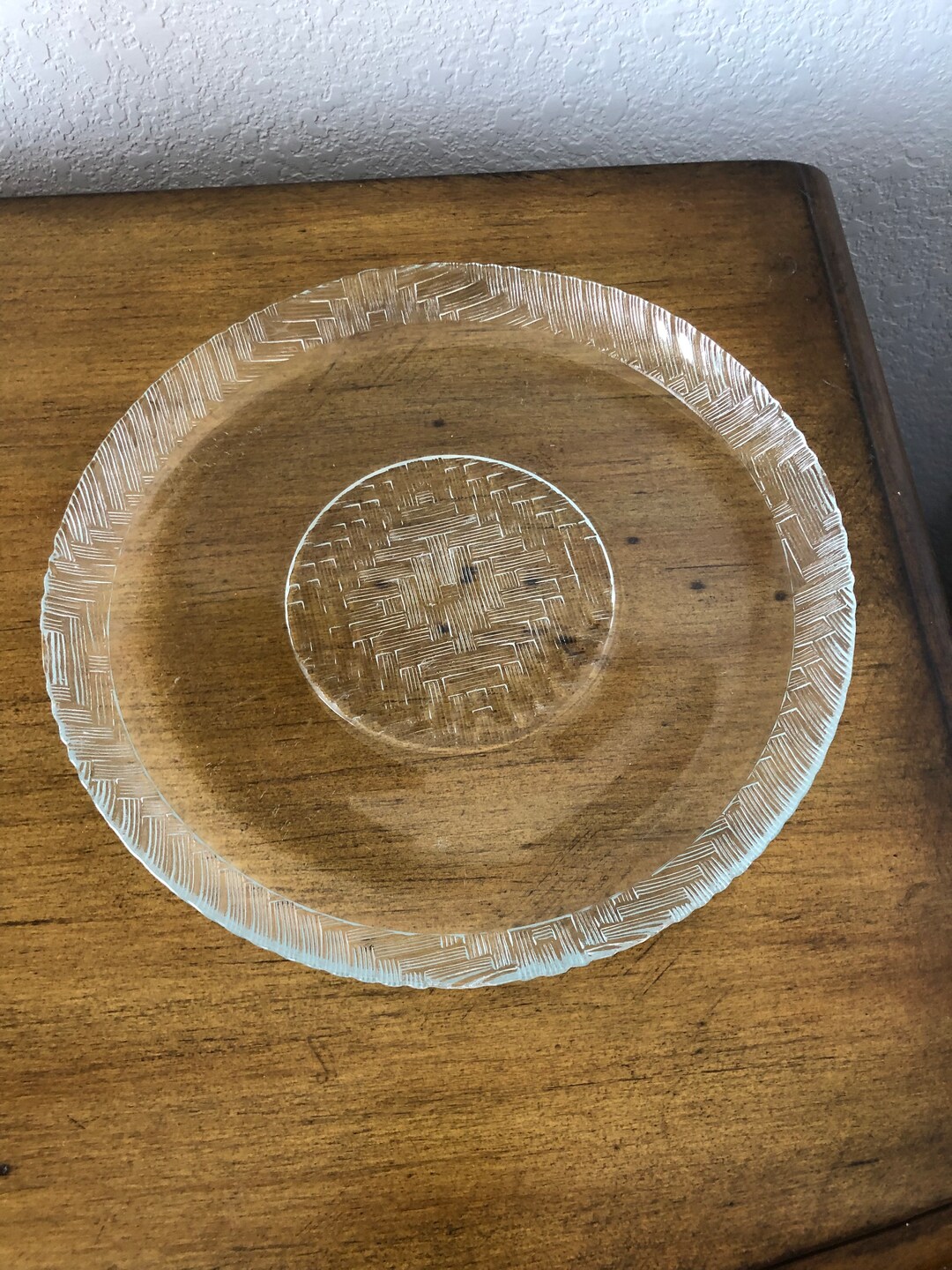 Vintage Clear Glass Serving Platter - Etsy