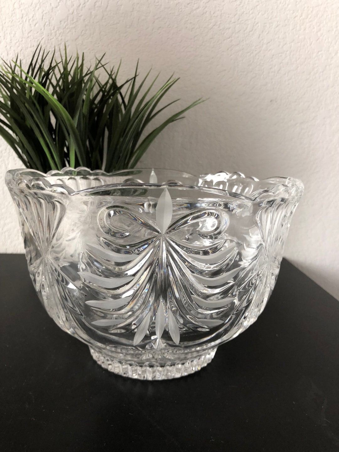 Vintage Crystal Clear Signatures Madrid 9" Bowl Hand Cut 24% Lead ...