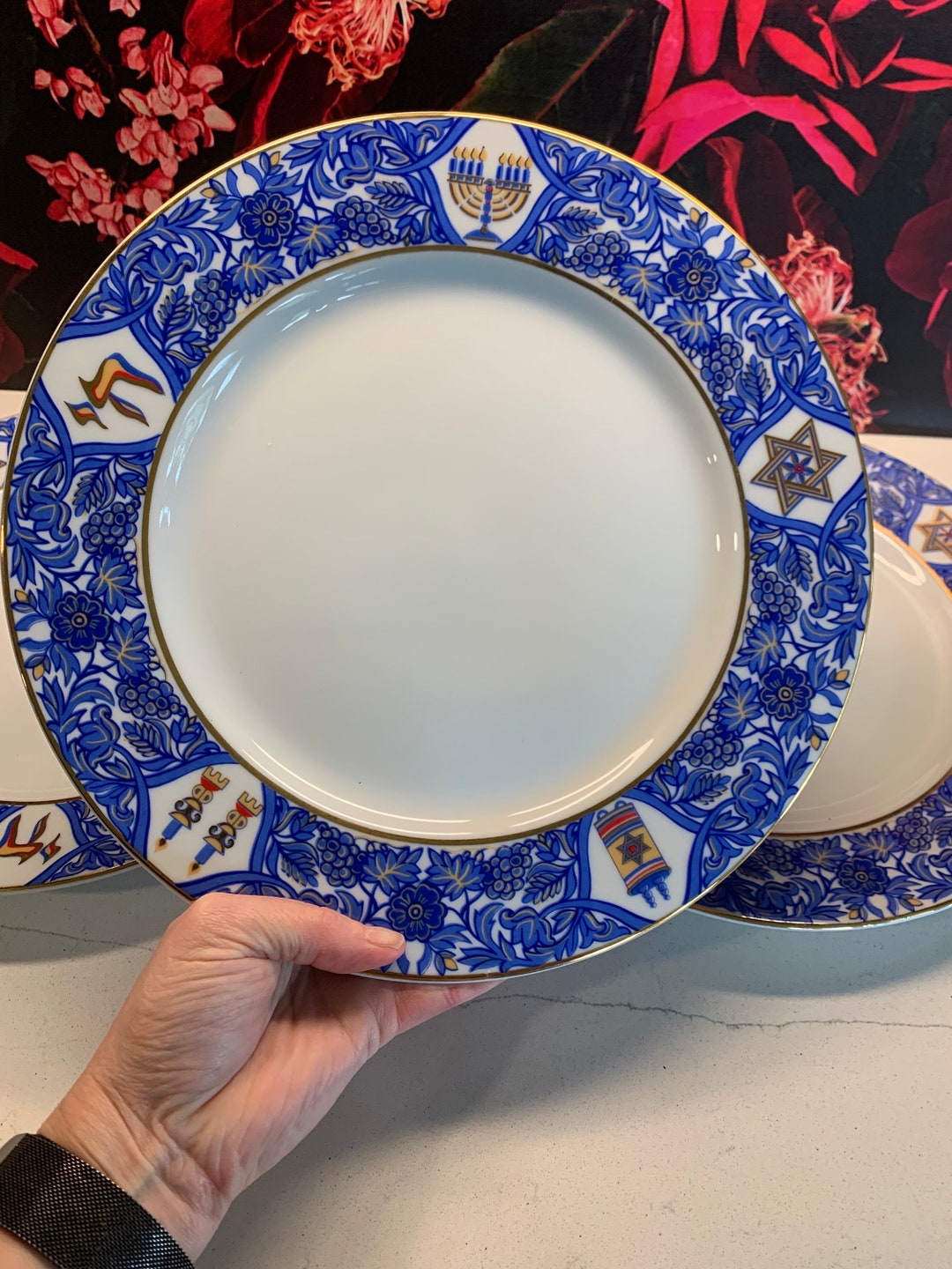 Tradition Dinner and Salad Plates by AMERICAN ATELIER, Jewish Plates ...