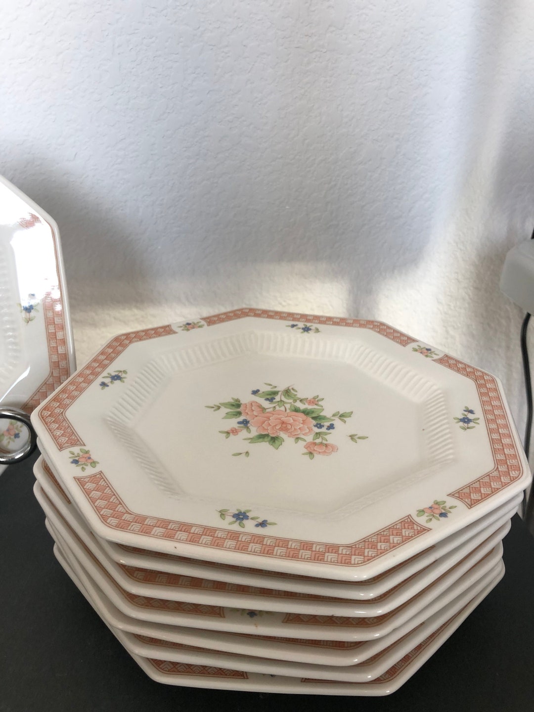 Vintage Nikko Cameo Rose Classic Collection Bread and Butter Plates 8 ...