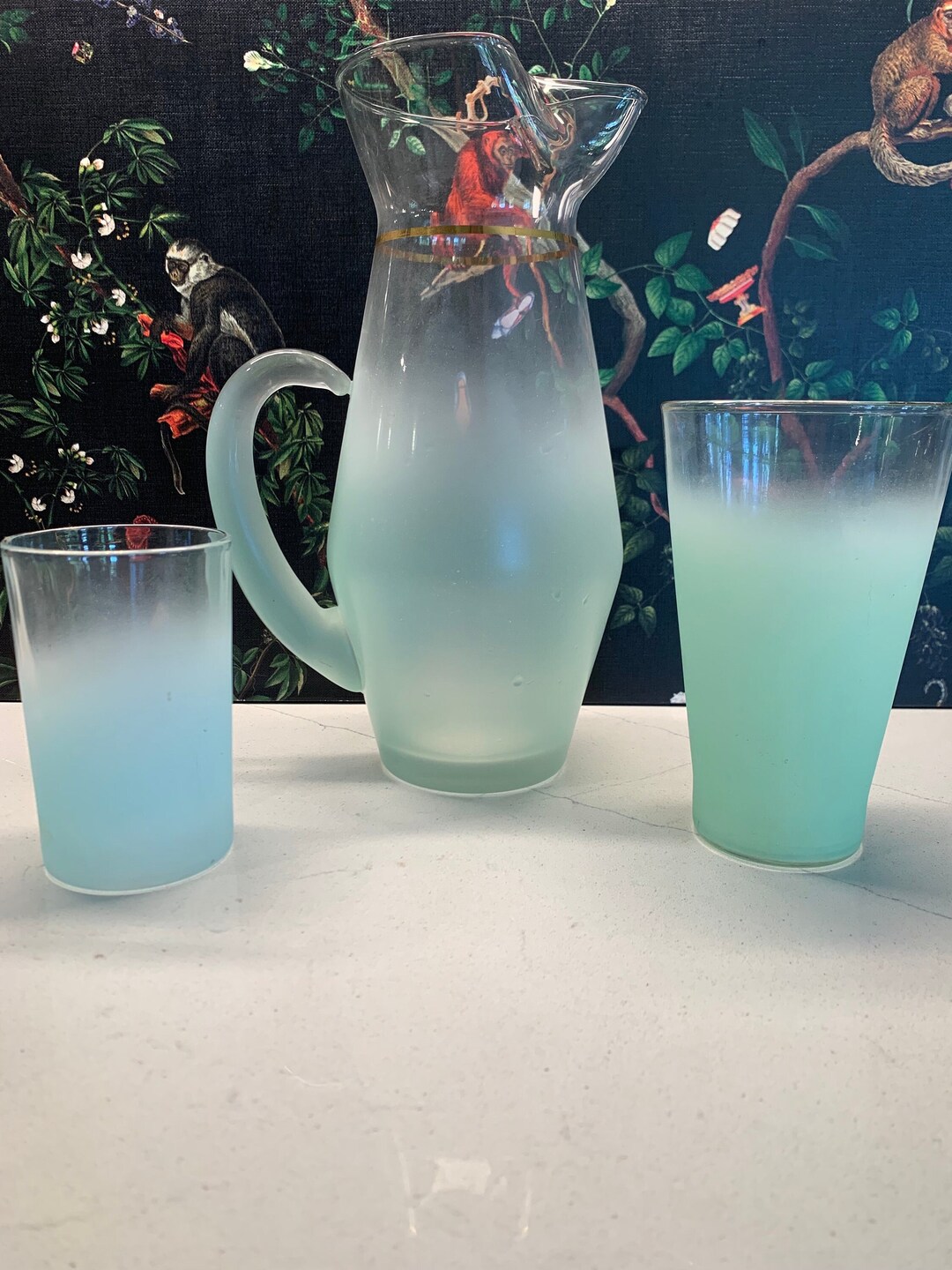 MCM Small Blendo Light Green Pitcher by West Virginia Glass Specialty ...