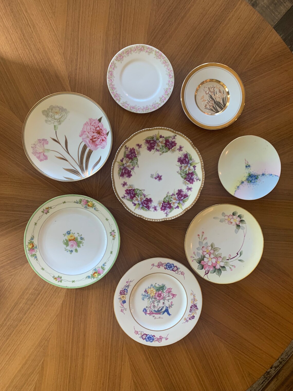 Cottagecore Colorful Floral Plate Wall Set 8 Eclectic Plate - Etsy