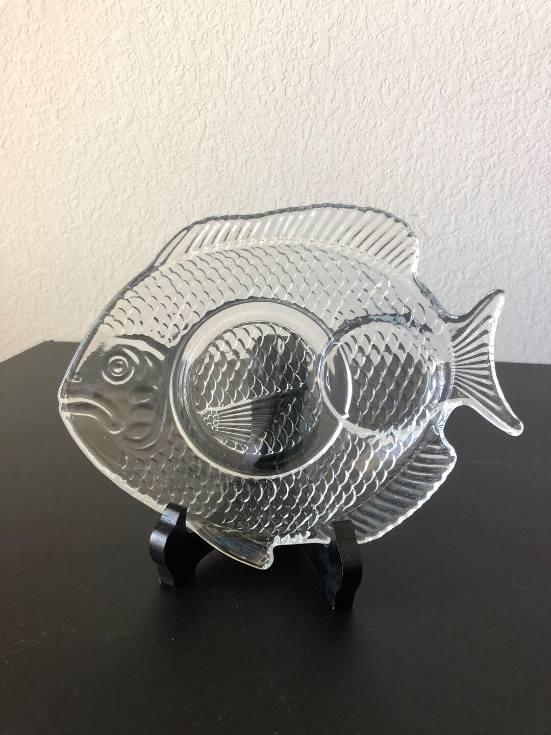 Glass Fish Design Plate/platter Detailed Embossed Etching - Etsy