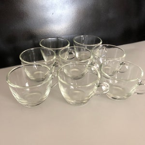 Vintage Clear Glass Punch Cups Sturdy Cups Set of Eight - Etsy