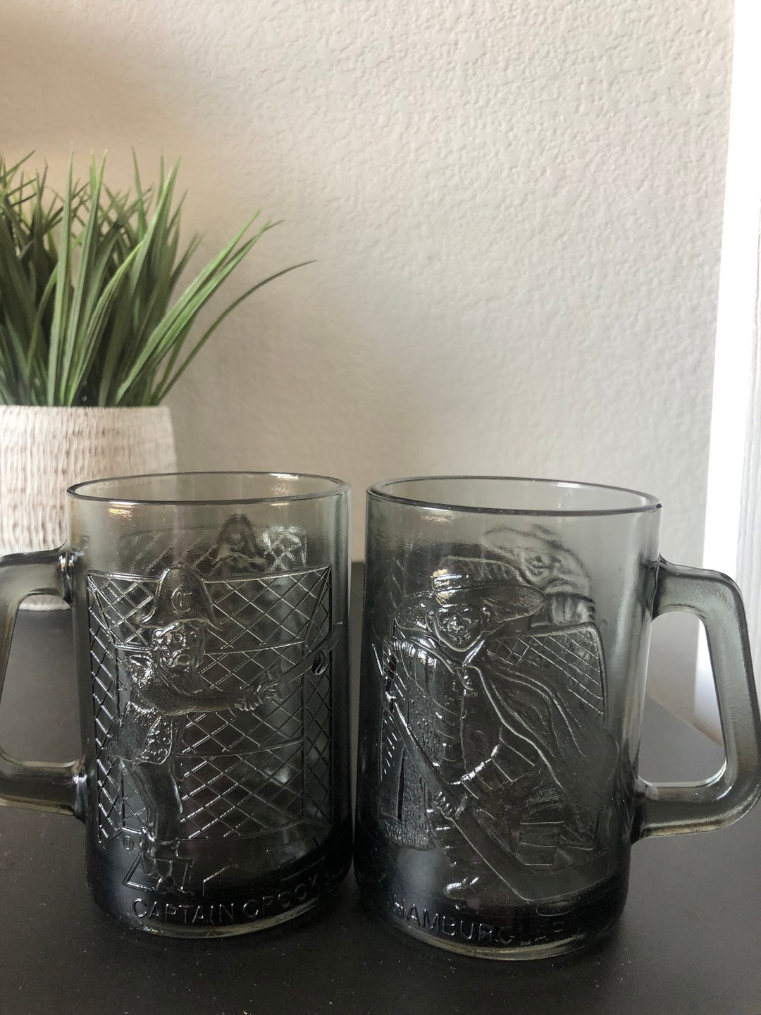Vintage 1970's Mcdonalds Glass Smokey Mugs, Captain Crook and ...