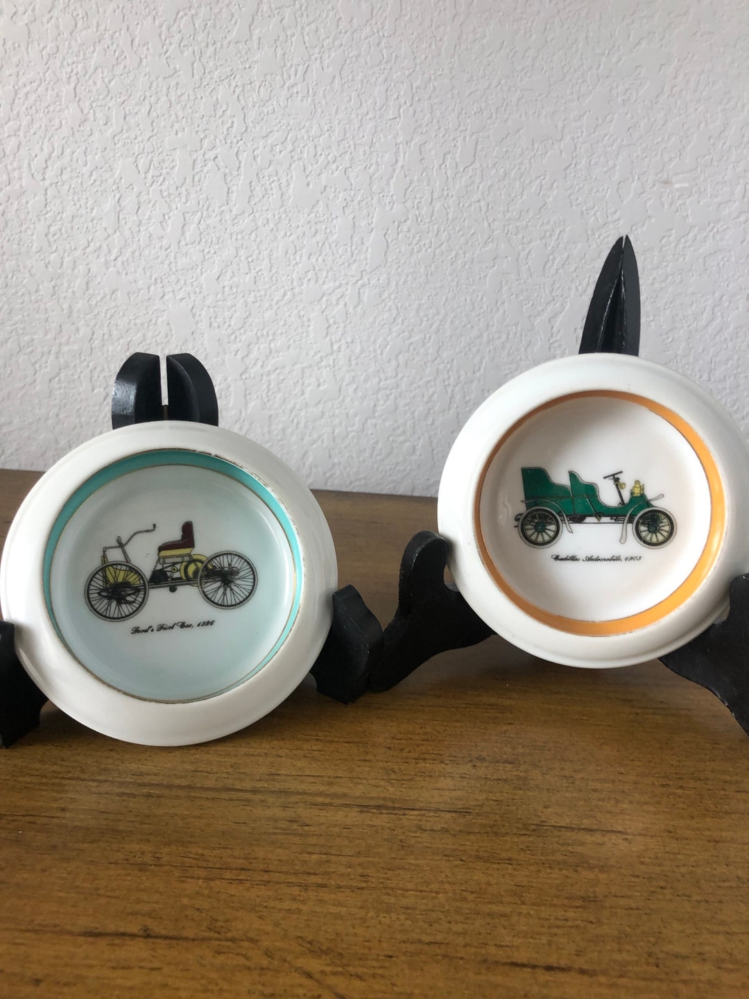 Ford's First Car 1896 and Cadillac Automobile 1903 Vintage Glass ...