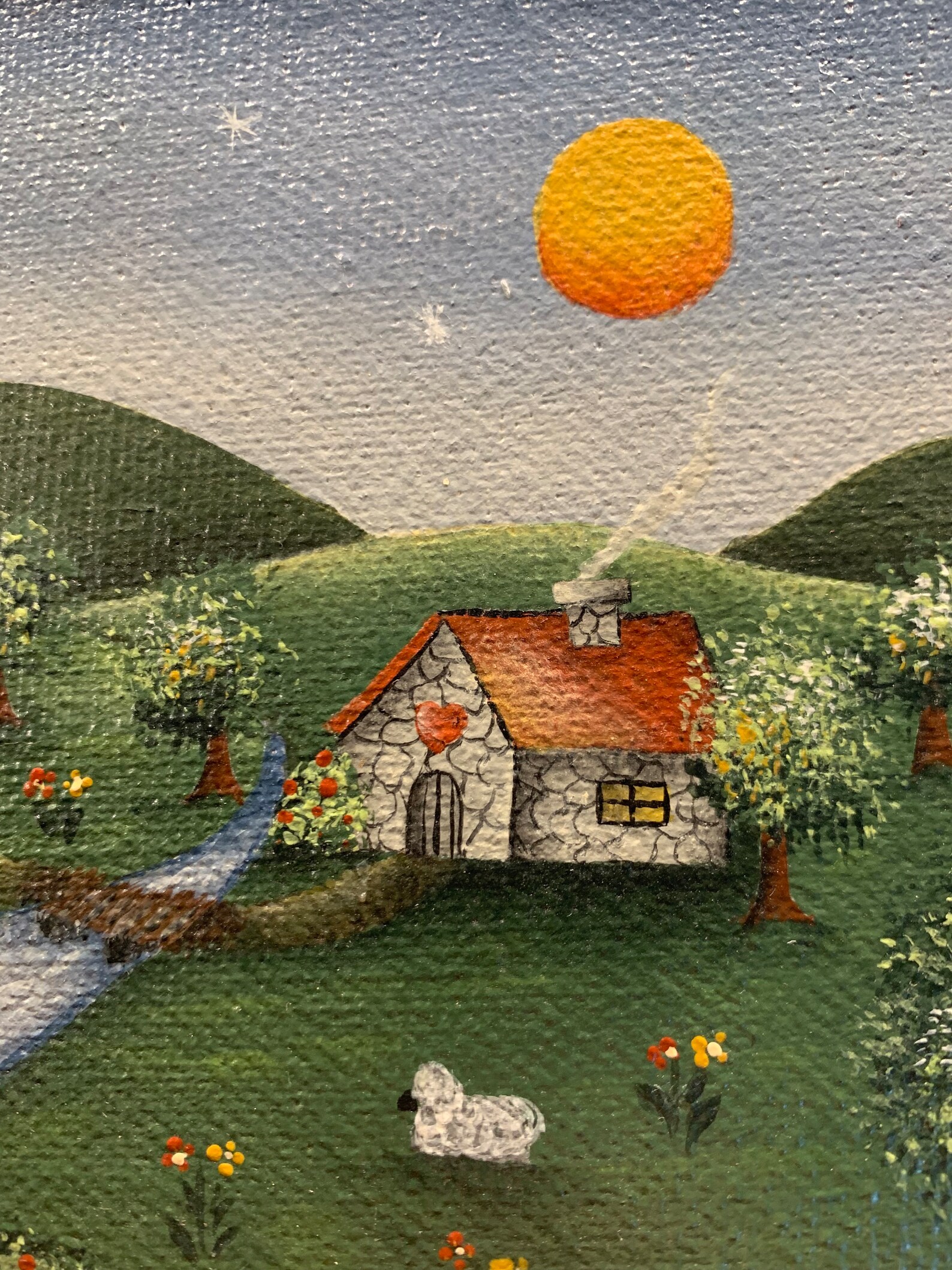 Miniature Country Cottage Painting by Kathy Rathburn Coffee - Etsy