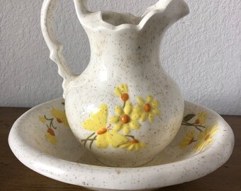 Ceramic Basin and Pitcher - Etsy