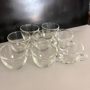Vintage Clear Glass Punch Cups Sturdy Cups Set of Eight - Etsy