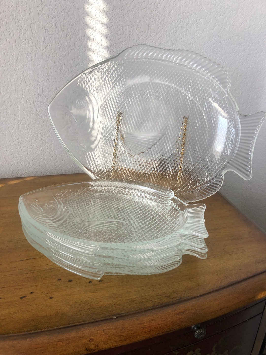 Vintage Fish Platter With Four Serving Smaller Fish Plates - Etsy