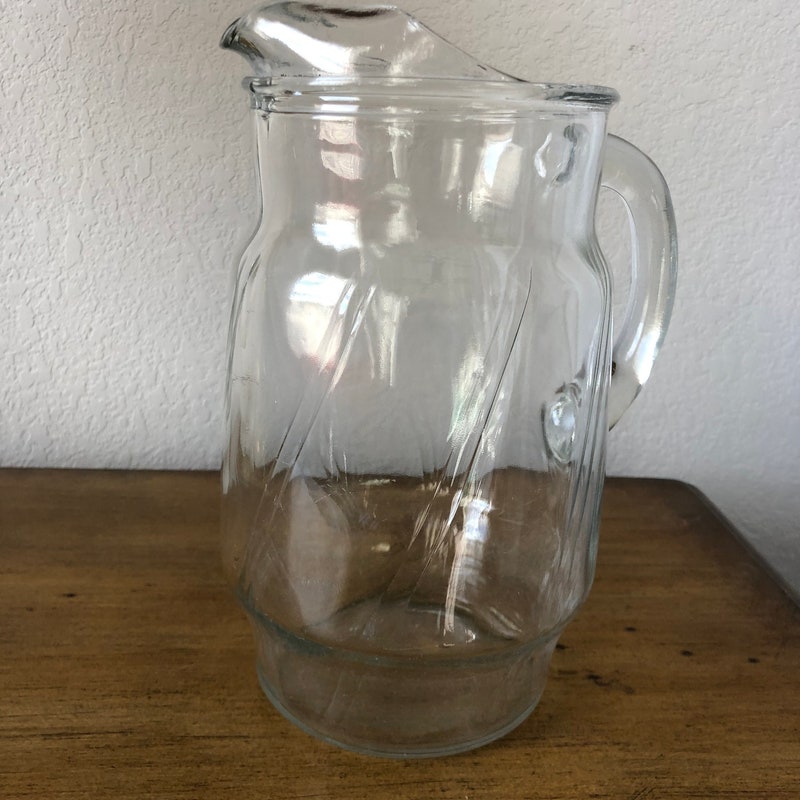 Clear Glass Pitcher - Etsy