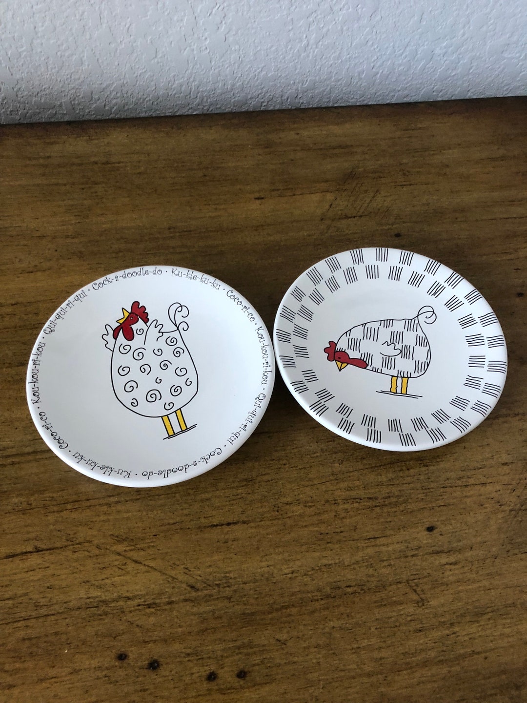 Two Chicken Themed Coasters by Blue Sky Corp. - Etsy