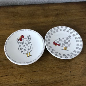 Two Chicken Themed Coasters by Blue Sky Corp. - Etsy