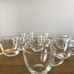 Vintage Clear Glass Punch Cups Sturdy Cups Set of Eight - Etsy