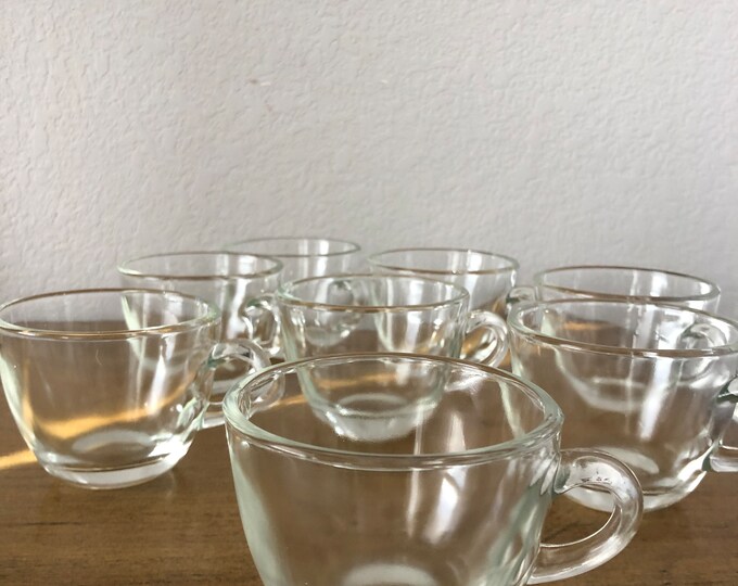 Vintage Clear Glass Punch Cups Sturdy Cups Set of Eight - Etsy