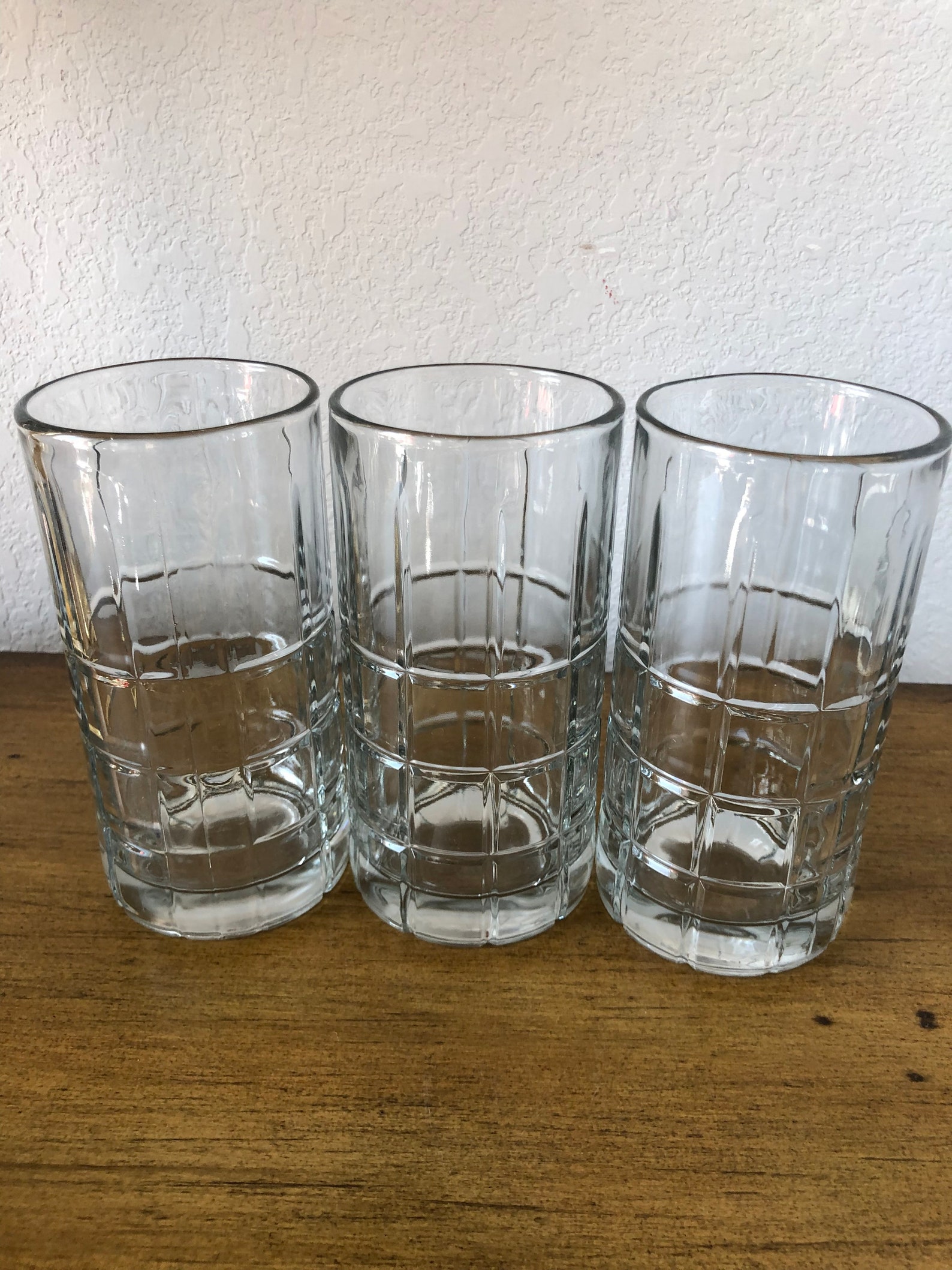 Anchor Hocking 6" Tall Clear Glass Tumblers Set of Three - Etsy