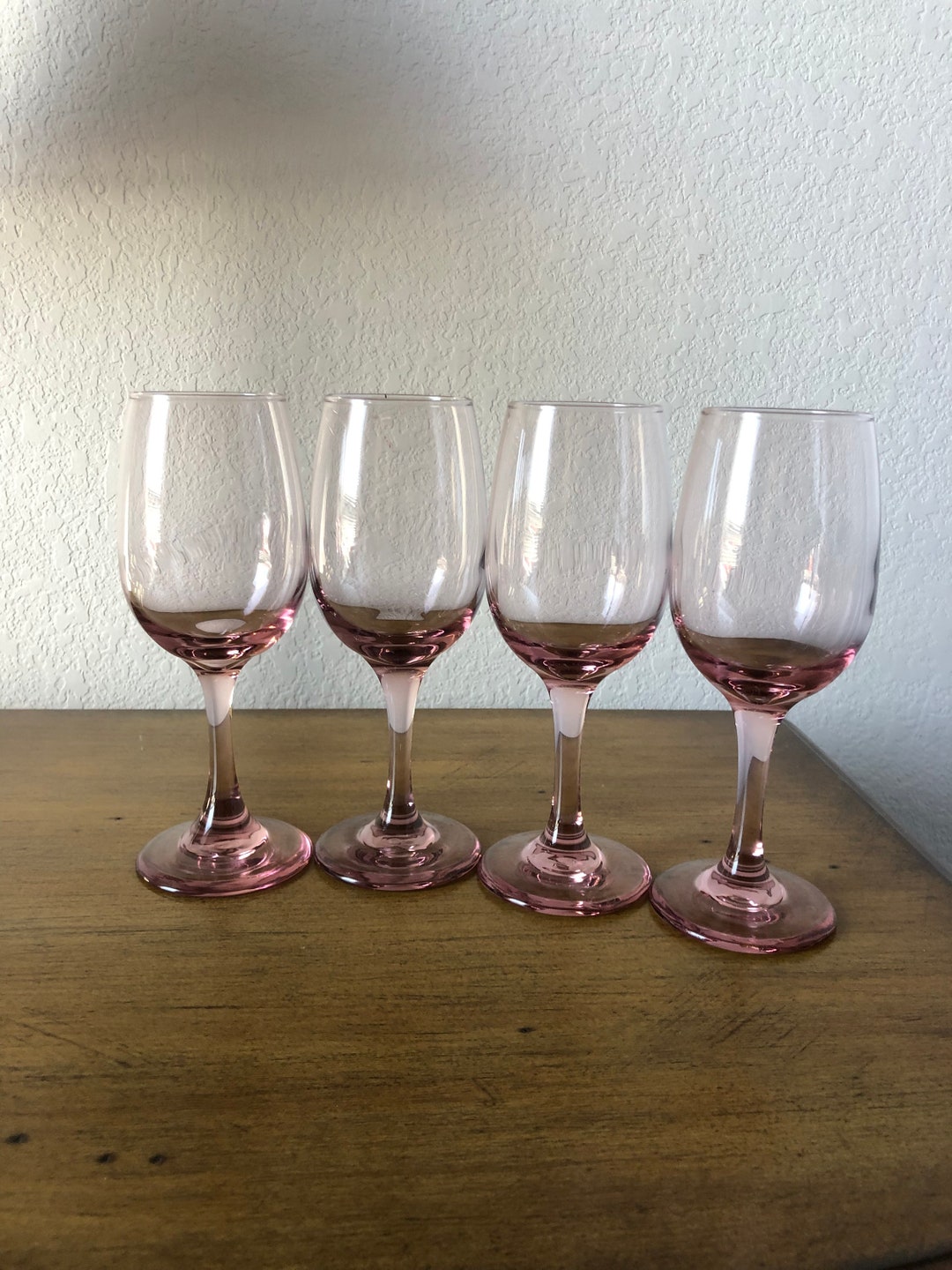Vintage Plum Wine Glasses Set of 4 Stemmed Lilac/ Light Pink Glasses - Etsy