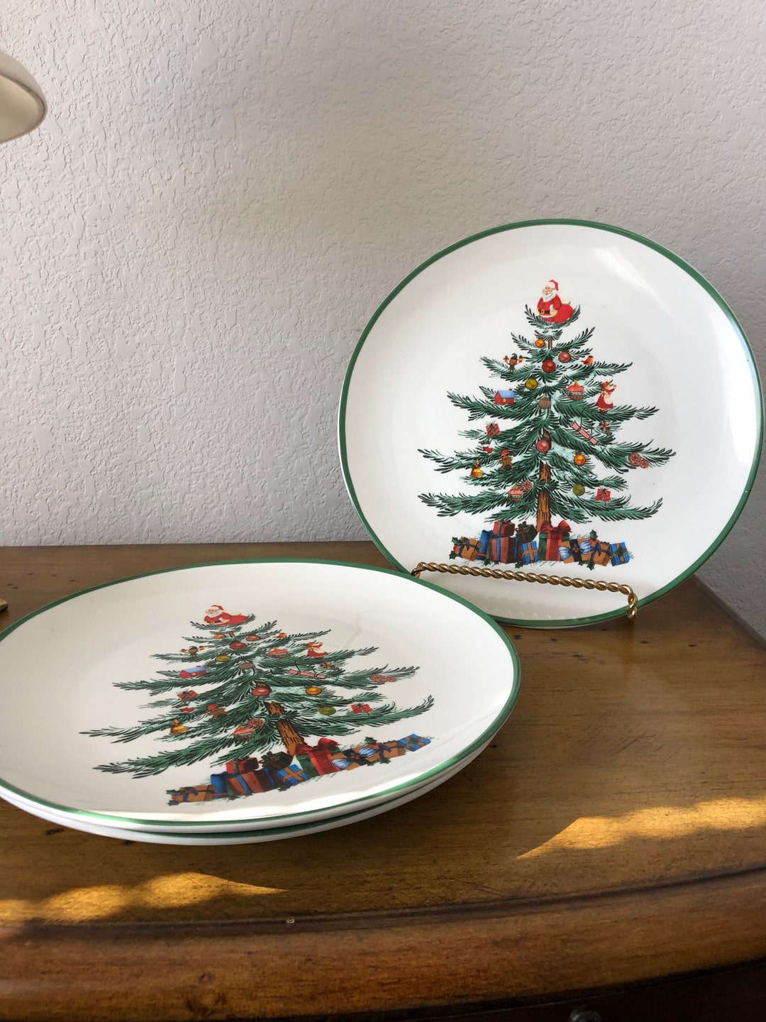 Three Beautiful Christmas Tree Plates Wall Hangings or Buffet Plates - Etsy