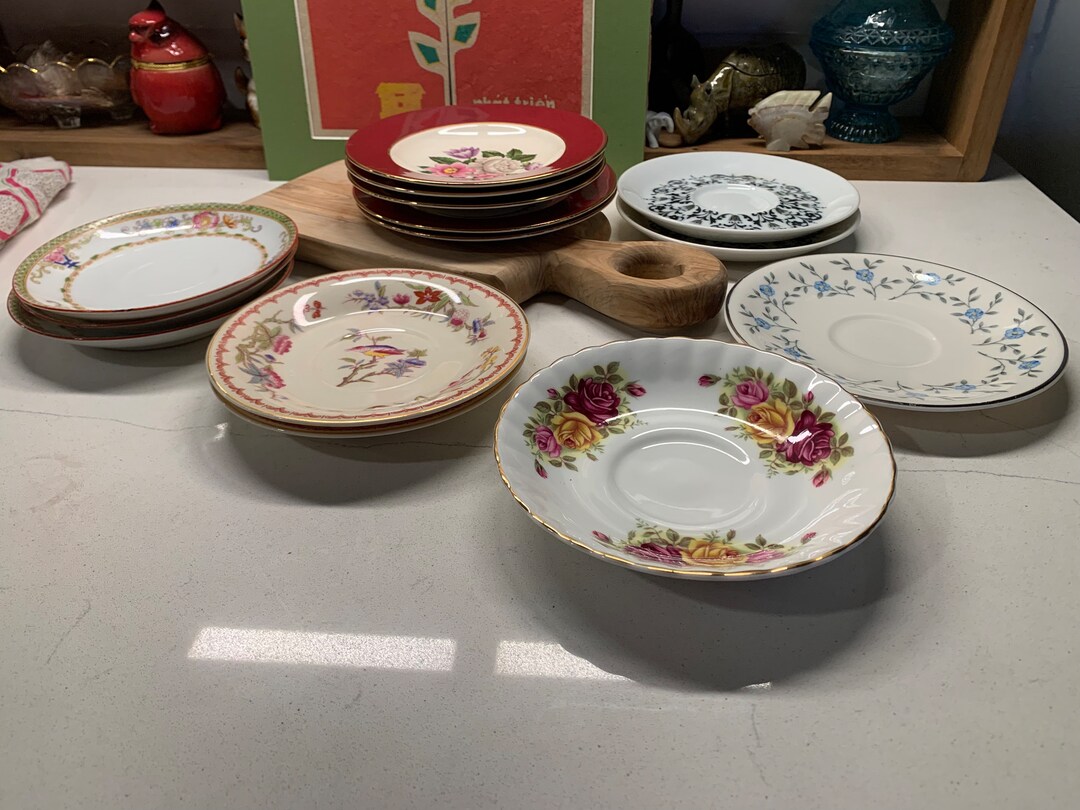 Vintage Set of 14 Mismatched Saucers, Homer Laughlin, Crown Dorset ...