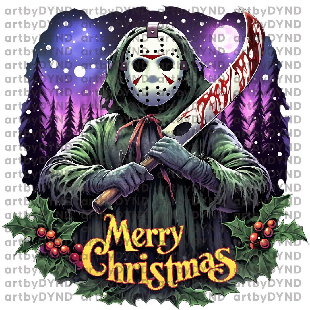 Jason Voorhees Png, Merry Christmas, Jason PNG, T-shirt Design, Only on ...