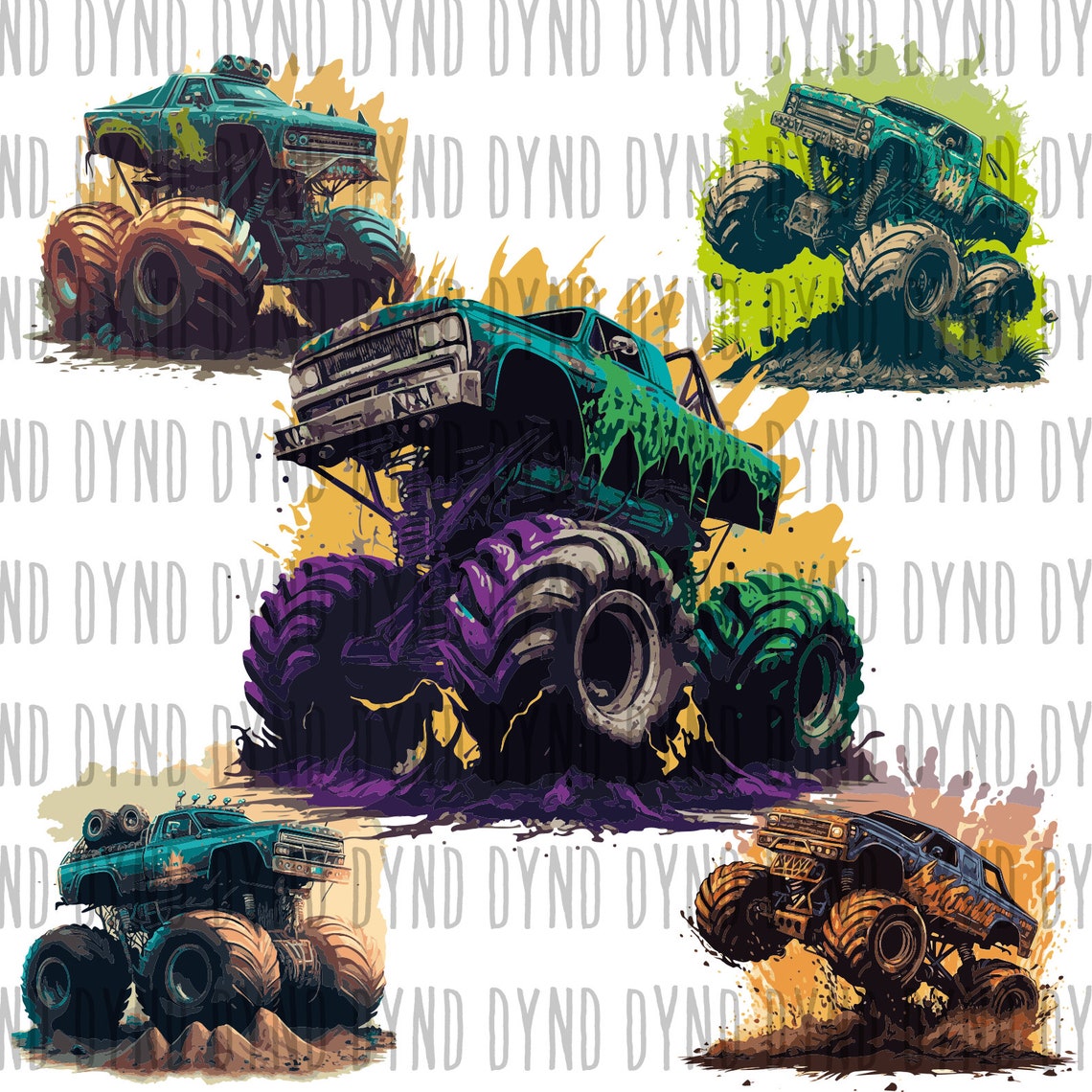 Monster Truck SVG Bundle Svg Set 5 Images Monster Truck - Etsy
