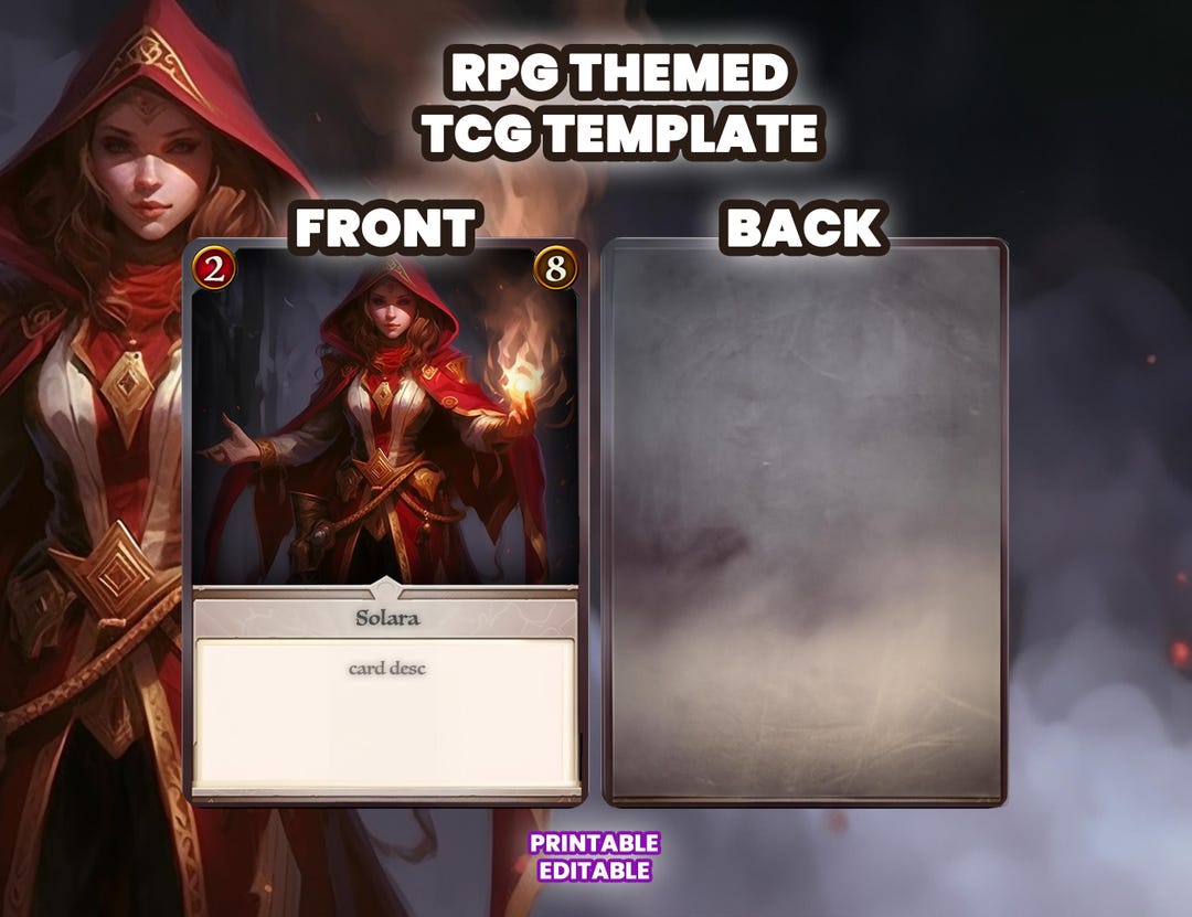 TCG Template, RPG Themed Trading Card Game Creator Template - PSD ...