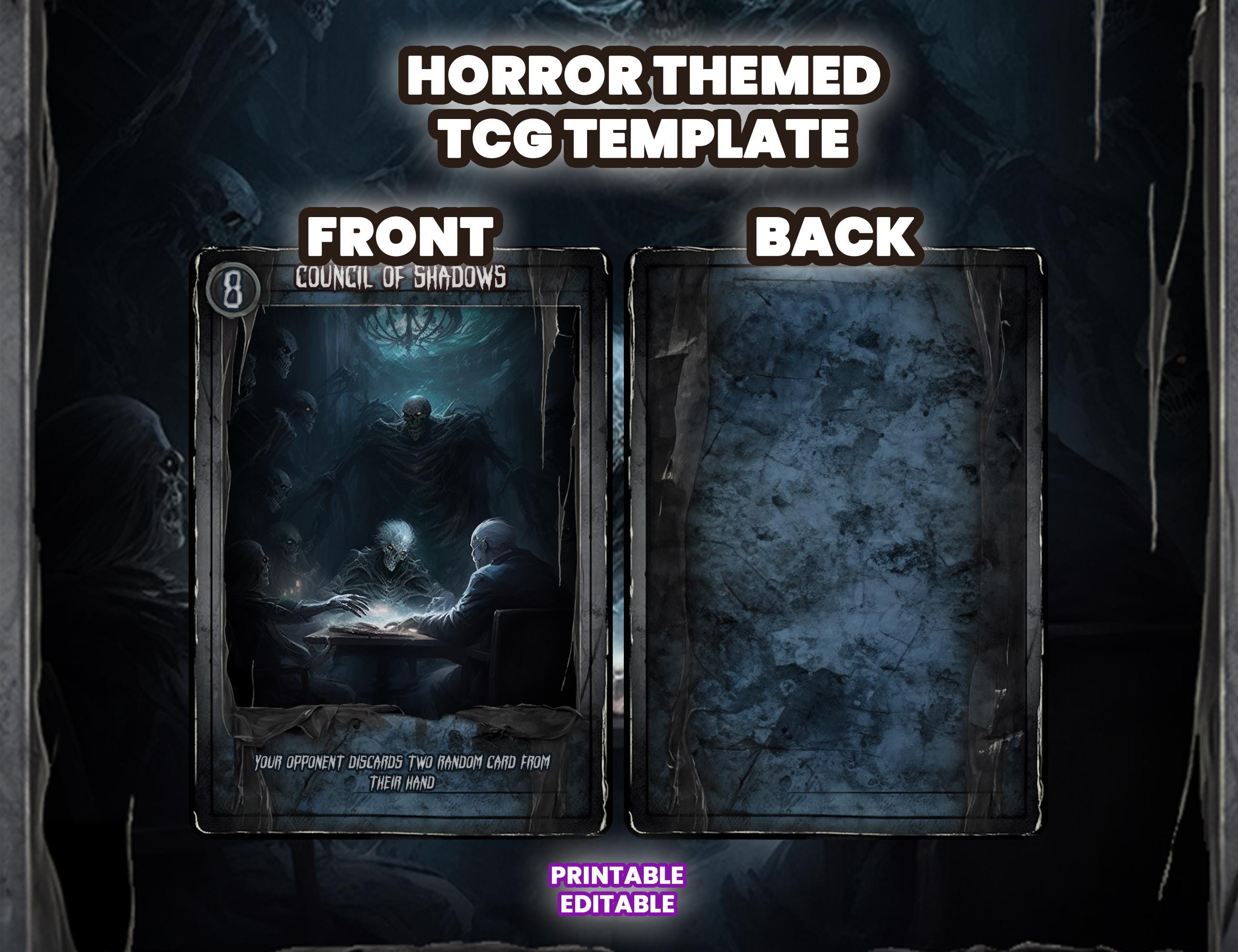 TCG Template, Horror Themed Trading Card Game Creator Template - PSD ...