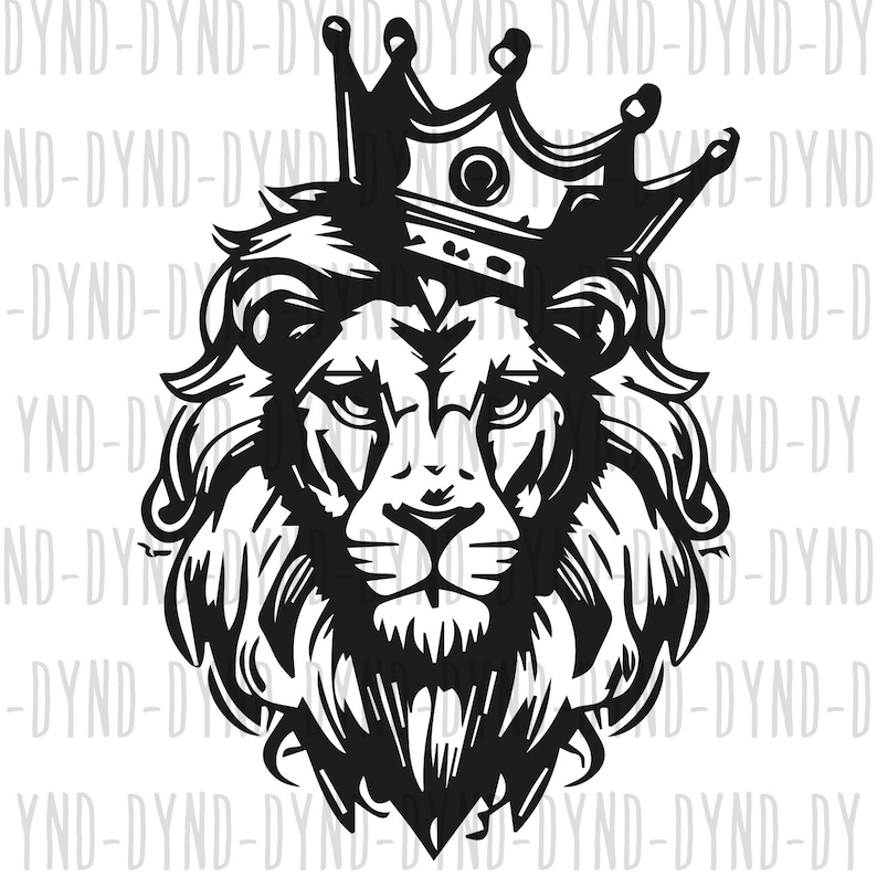 King Lion SVG, PNG | Royal Lion in Crown Svg, Lion's Head Svg, Mascot ...