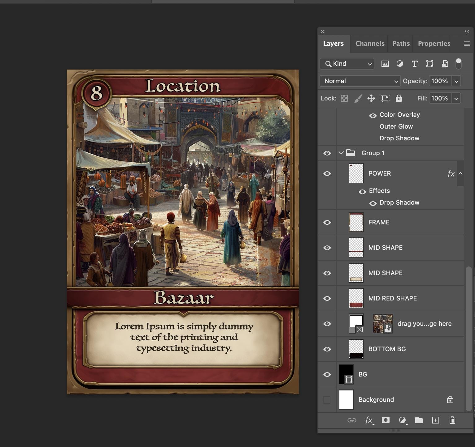 TCG Template, RPG Themed Trading Card Game Creator Template - PSD ...