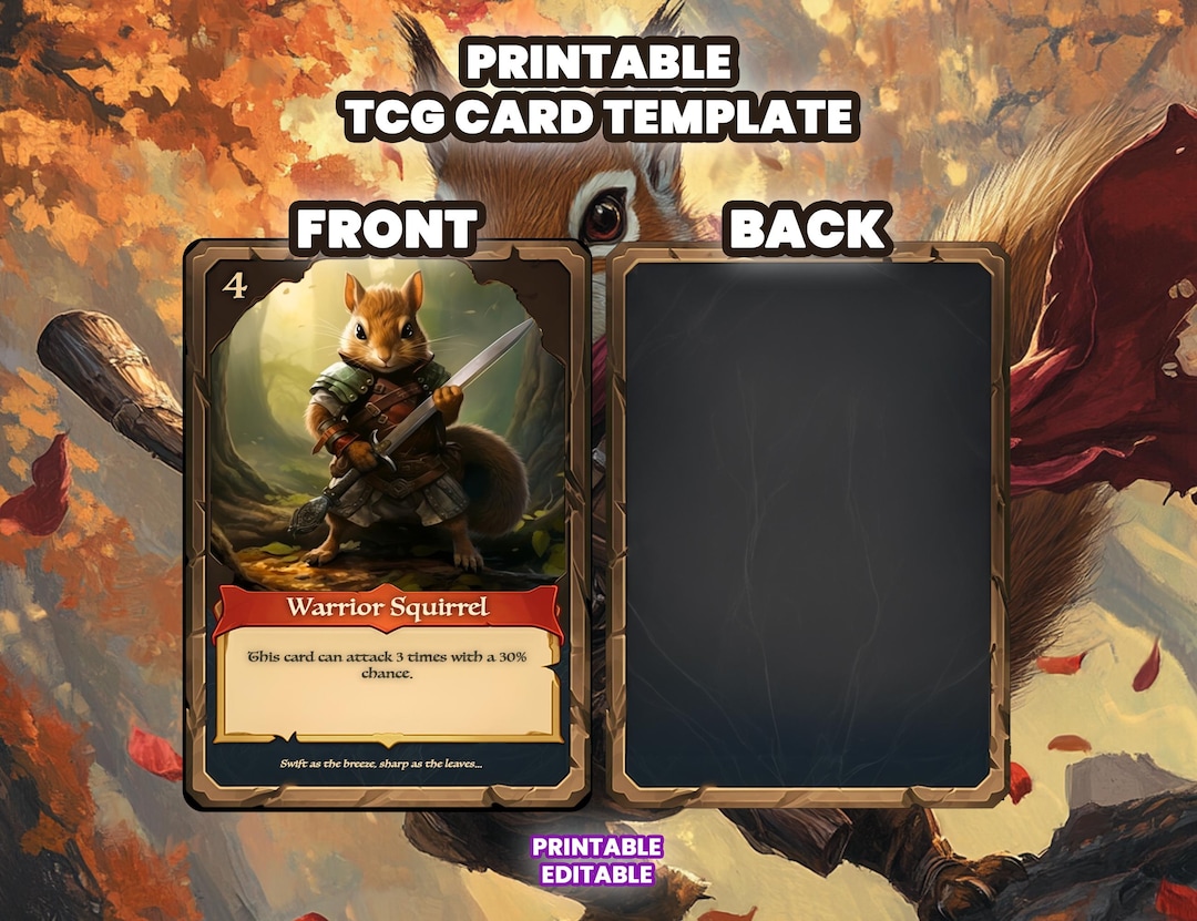 Trading Card Game Creator Template - PSD - RPG THEMED - Etsy