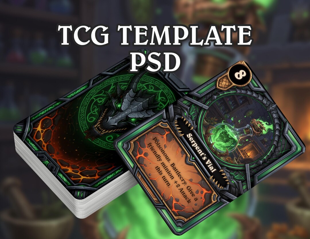 TCG Template, Fantasy RPG Themed Trading Card Game Creator Template - Etsy
