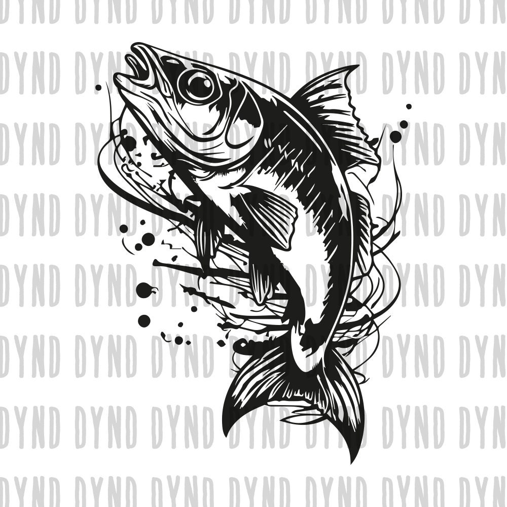 Bass Fishing Svg, Fishing Svg, Bass Fish Svg, Bass Clipart, Bass Vector ...