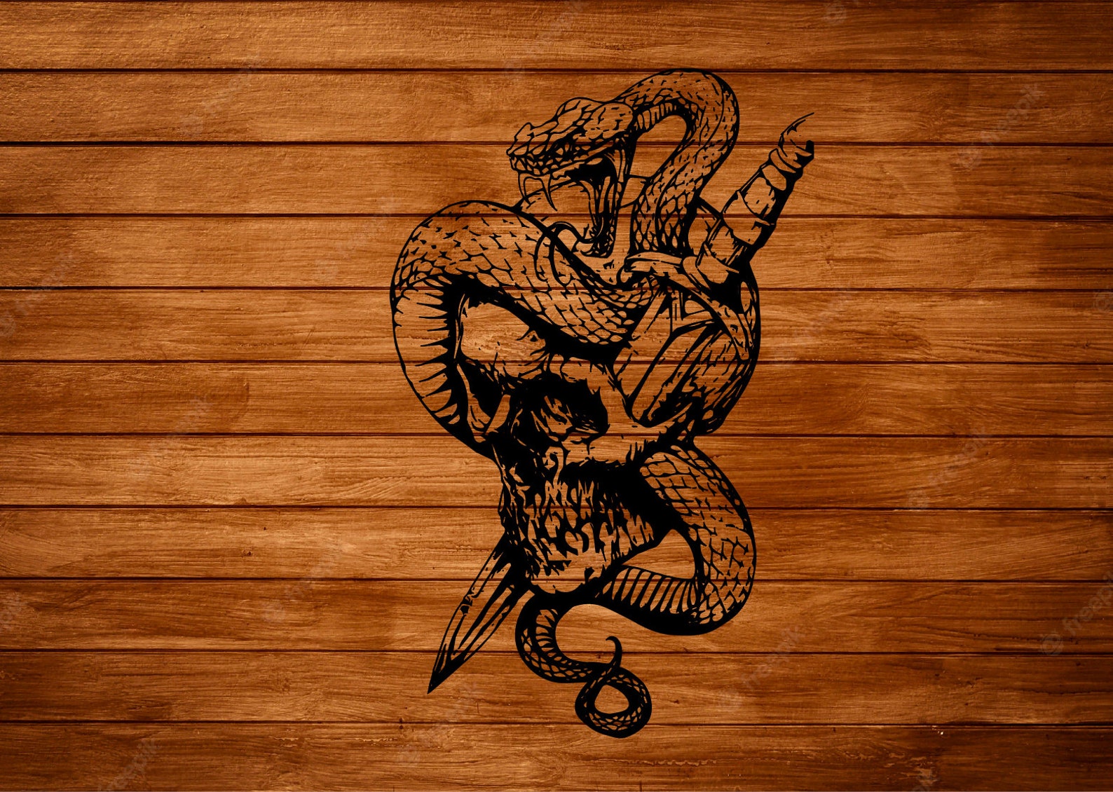Snake and Skull SVG File, Snake SVG, Sword SVG, Snake and Skull Tattoo ...