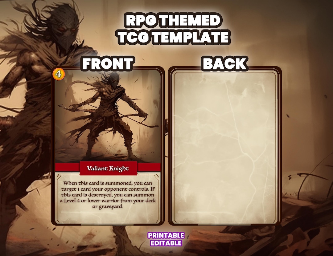 TCG Template, RPG Themed Trading Card Game Creator Template - PSD ...
