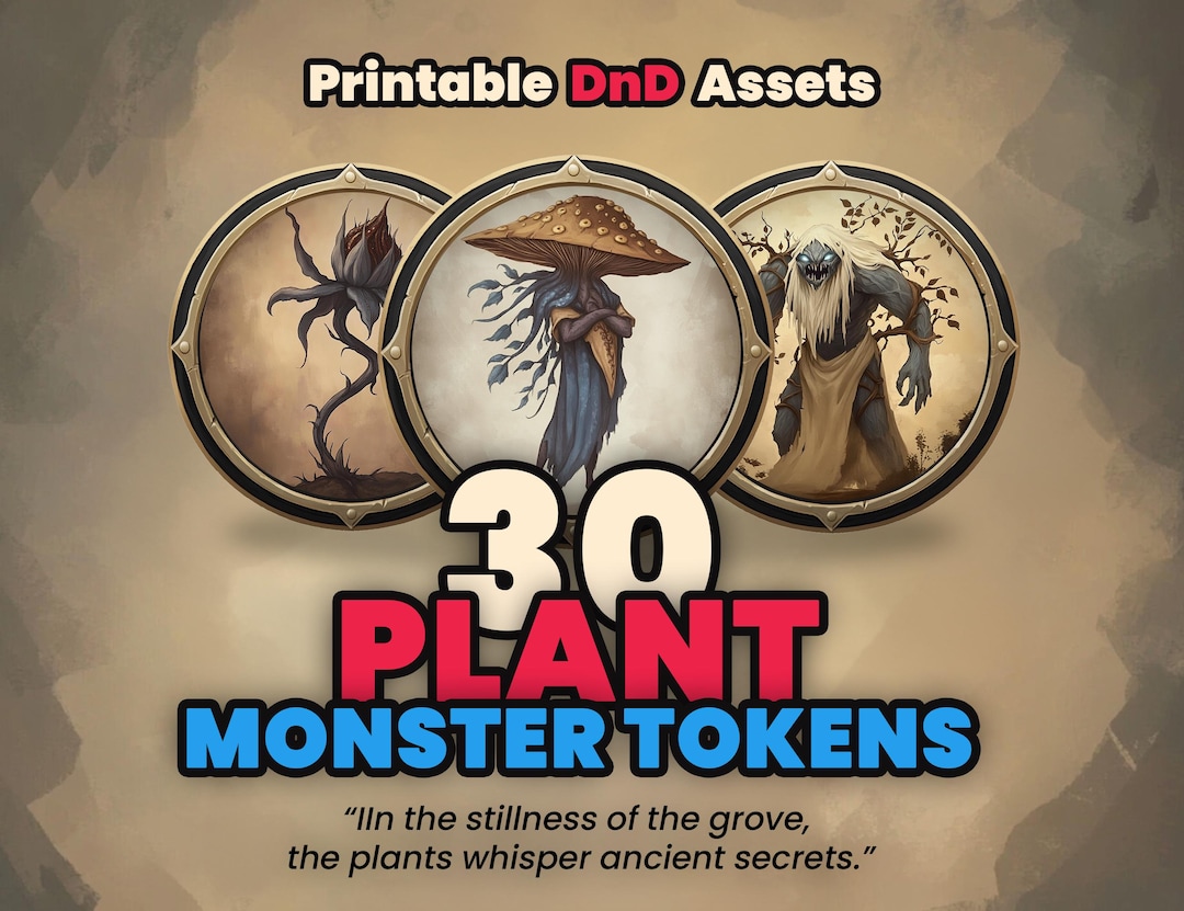 Dnd Tokens - PLANT Monsters Pack - 30high-quality Printable Tokens for ...