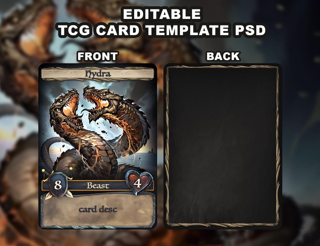 TCG Template, RPG Themed Trading Card Game Creator Template - PSD ...