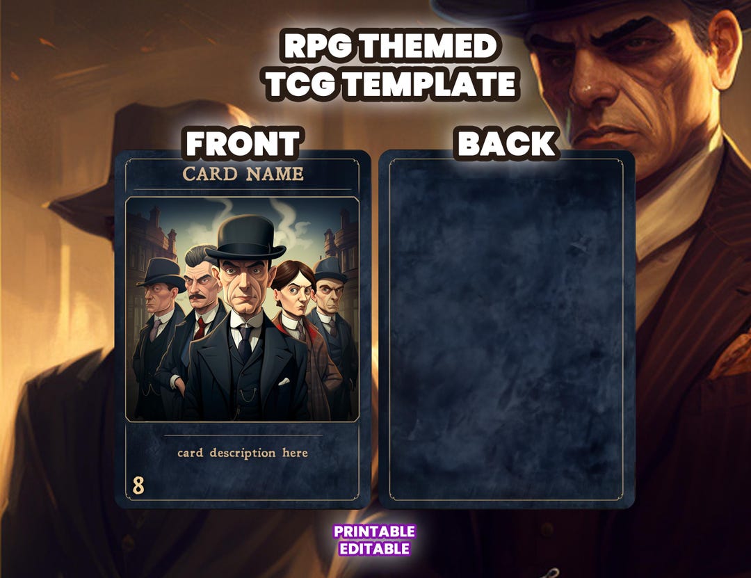 TCG Template, Mafia Themed Trading Card Game Creator Template - PSD - Etsy