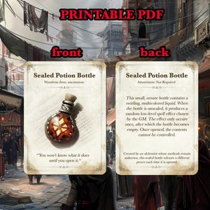 Druckbare DND Gegenstand Karten 50 Fantasy Schwarzmarkt Artikel ...