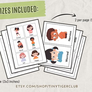 Kids' Emotion Flashcards Set, Printable Montessori Learning Resources ...