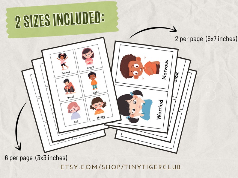 Kids' Emotion Flashcards Set, Printable Montessori Learning Resources ...