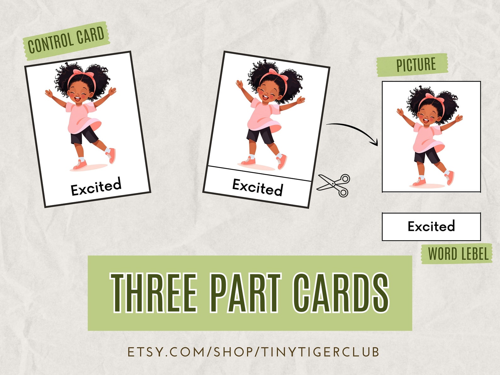 Kids' Emotion Flashcards Set, Printable Montessori Learning Resources ...