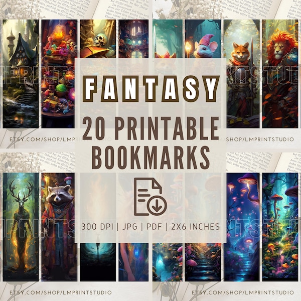 Fantasy Bookmarks Printable - Etsy