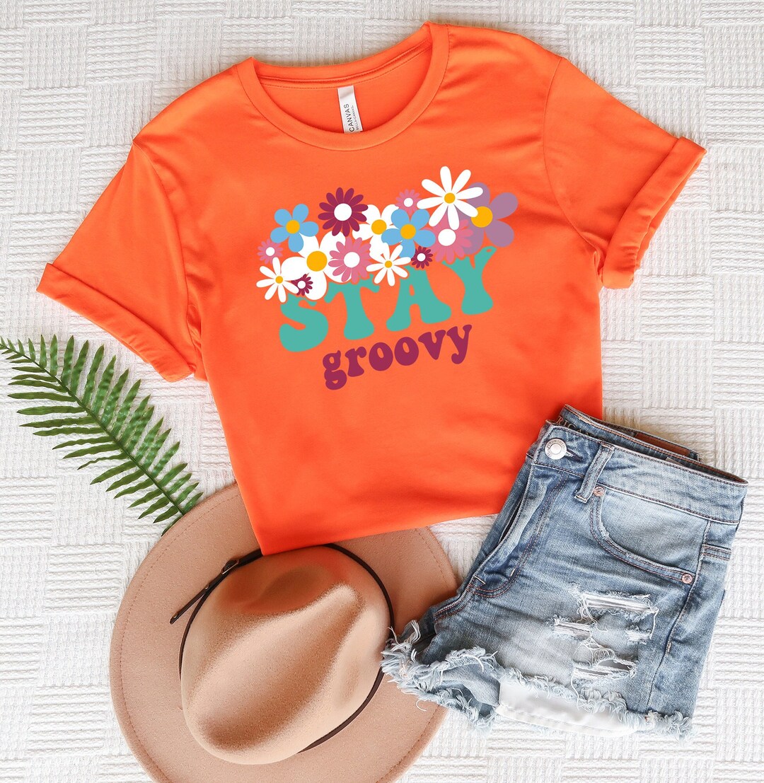 Groovy Spring Flowers Shirts for Women, Aesthetic Flower Girl Gift ...