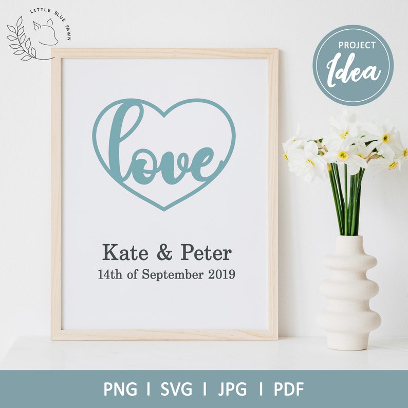 Love Heart Digital File, Love Shape SVG for Cricut, Silhouette Heart ...