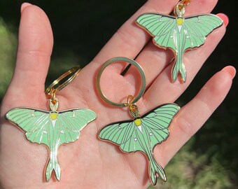 Moon Phase Moth Keychain - Etsy