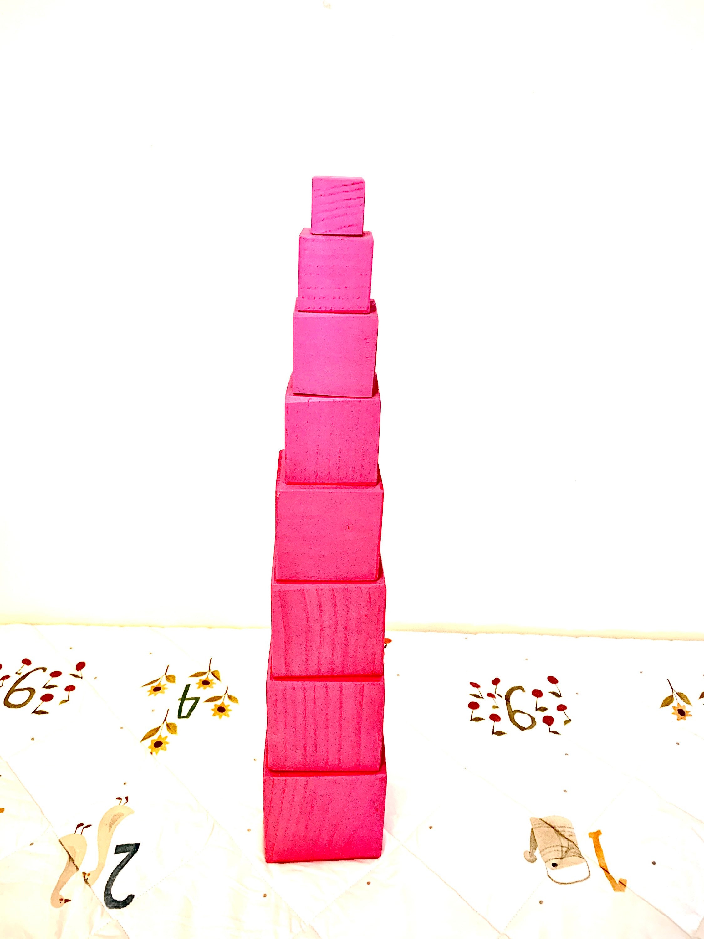 Montessori Pink Tower, Montessori Tower, Eight Steps Montesori Pink ...